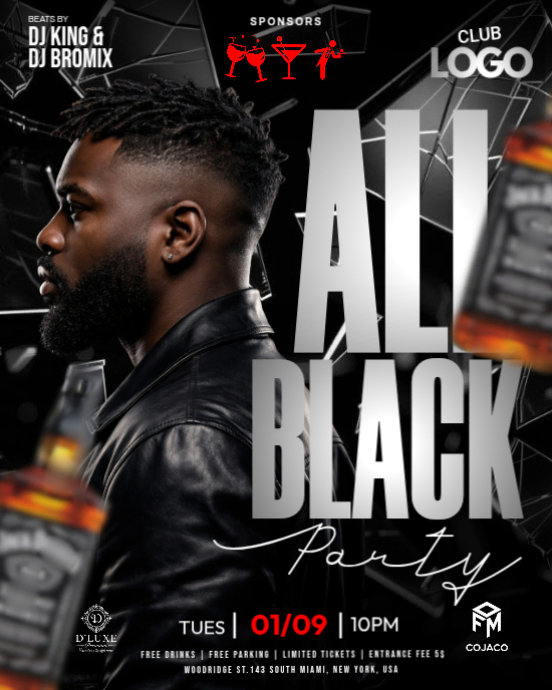 All Black Club Night Template | PosterMyWall