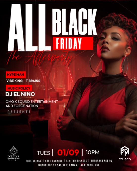 All Black Friday After Party Template | PosterMyWall