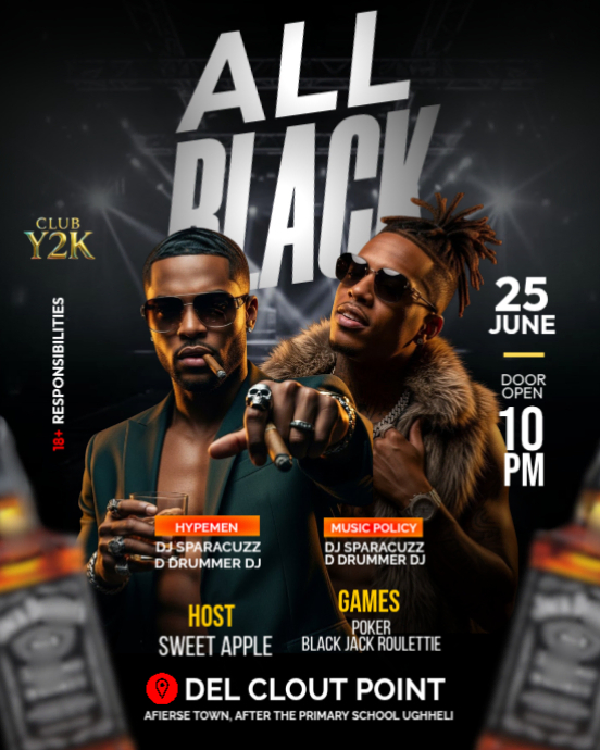 All Black Luxury Night Template | PosterMyWall