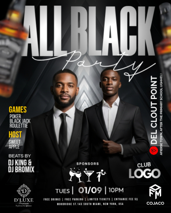 All Black Night Template | PosterMyWall