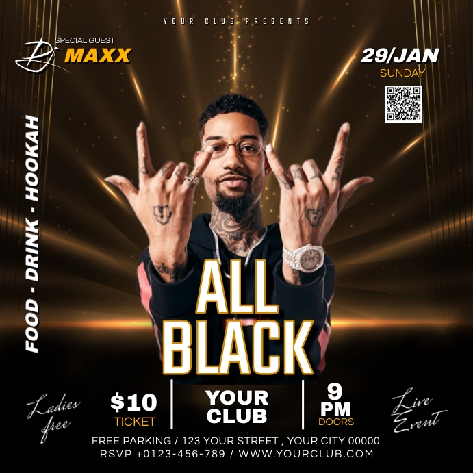 Semua Pesta Hitam Templat | PosterMyWall