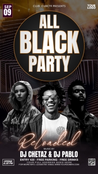 All Black Party Template | PosterMyWall