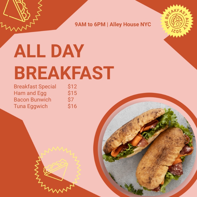 Modèle All Day Breakfast | PosterMyWall