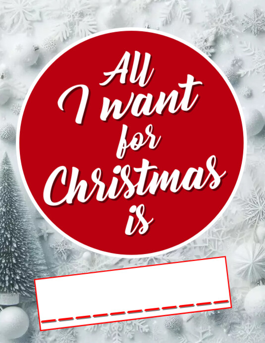 All I want for christmas is you greeting car Template | PosterMyWall