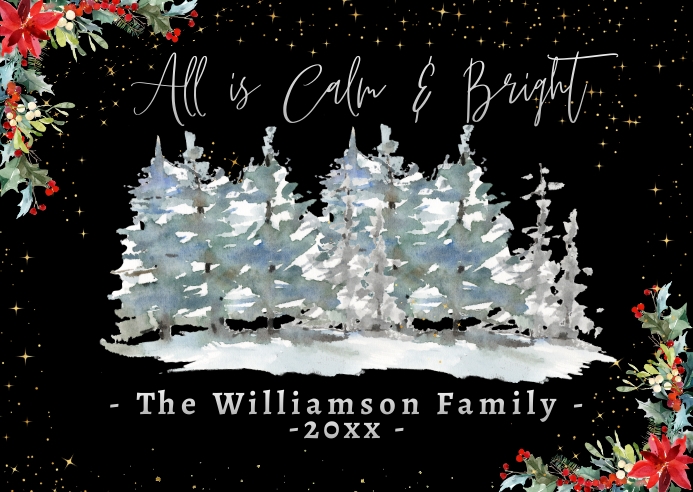 Copy of All is Calm & Bright Christmas Card | PosterMyWall