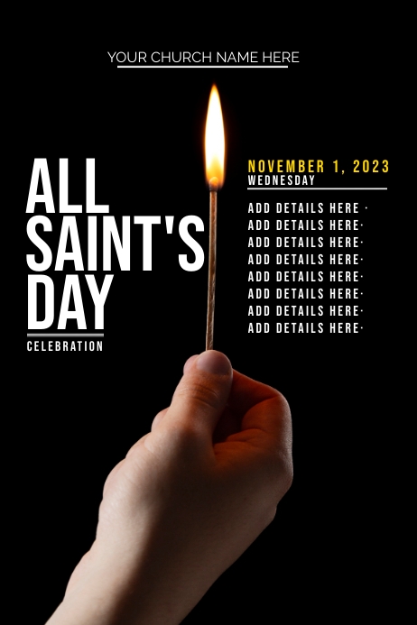 All Saint's Day Poster Template | PosterMyWall