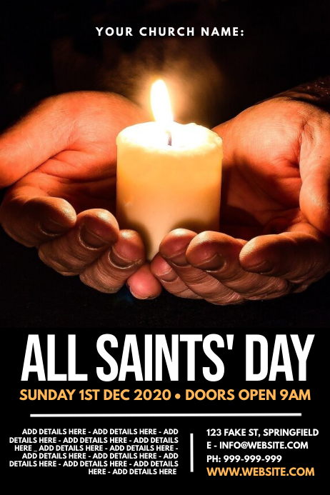 All Saints' Day Poster Template | PosterMyWall