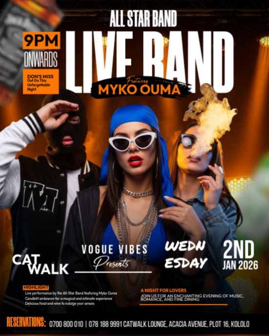 Plantilla de All Star Live Band | PosterMyWall