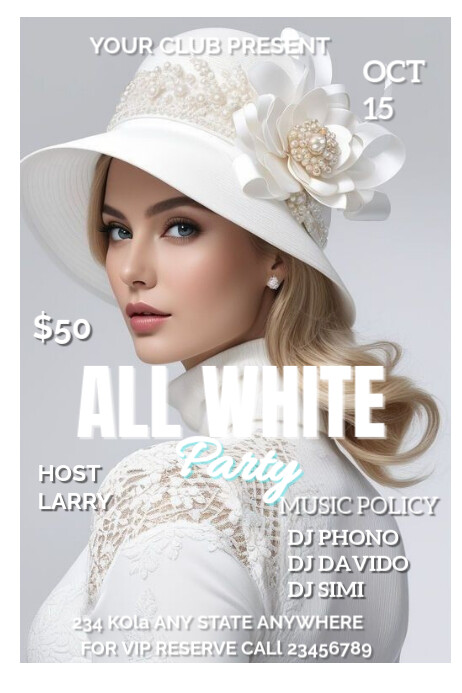 All white party design Template | PosterMyWall