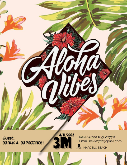 Copy of Beach Aloha flyers templates | PosterMyWall