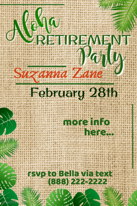 Aloha Retirement Party Template | PosterMyWall