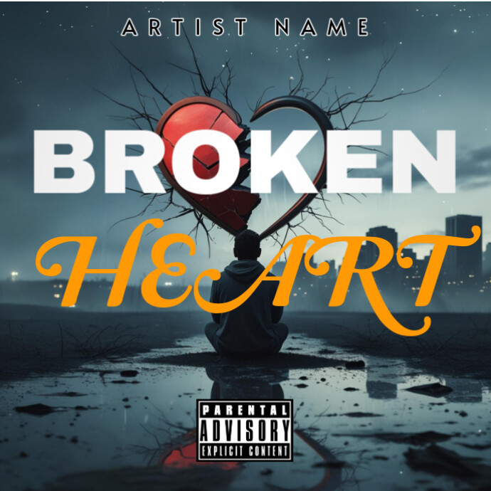 alone Heart Broken Album Cover Album Cover Template | PosterMyWall