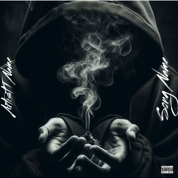 Alone Man in smoke CD mixtape song album cover art Template | PosterMyWall
