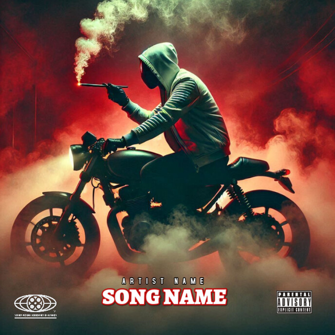 Alone man on bike mixtape album cover Template | PosterMyWall