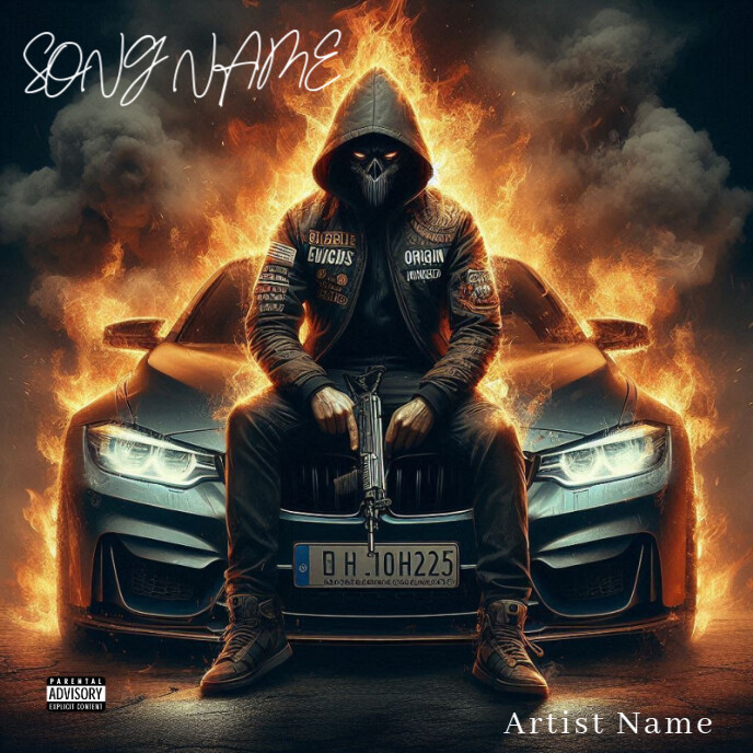 Alone man with fire mixtape album cover Template | PosterMyWall