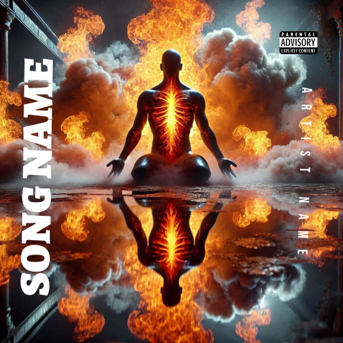 Alone man with fire mixtape cover Template | PosterMyWall