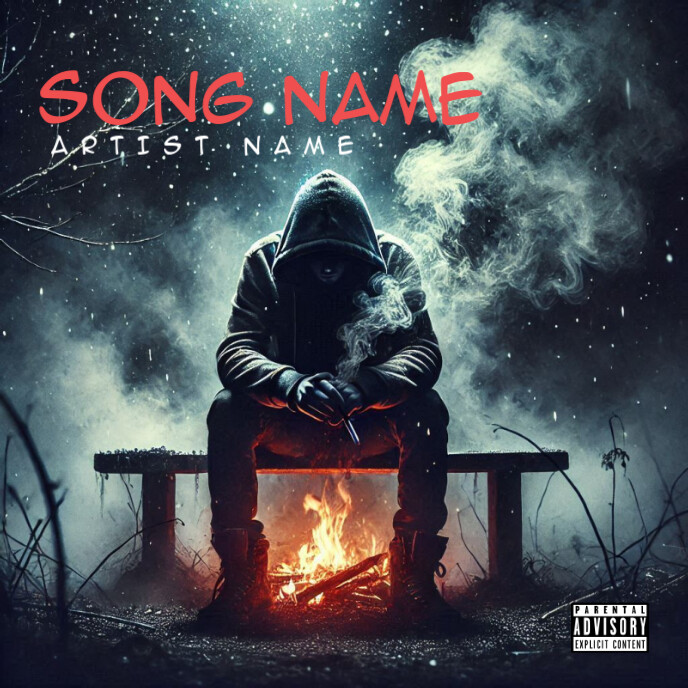 Alone man with fire mixtape cover Template | PosterMyWall