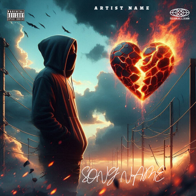 Alone man with heart mixtape album cover Template | PosterMyWall