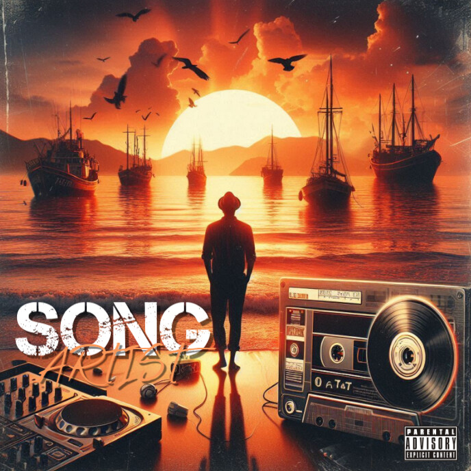 Alone on BEACH ALBUM COVER Template | PosterMyWall