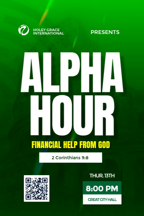 Alpha hour church flyer Template | PosterMyWall
