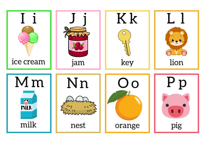 Alphabet Flashcards, ABC Educational Cards Template | PosterMyWall