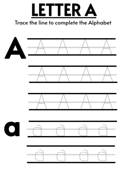 Alphabet kids learning illustrative design worksheets Template ...