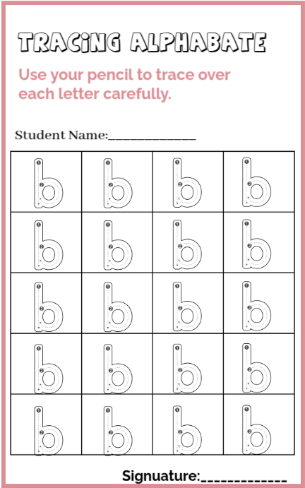 Alphabet Tracing Worksheet, Small Letter b Alphabet Tracing Worksheet ...