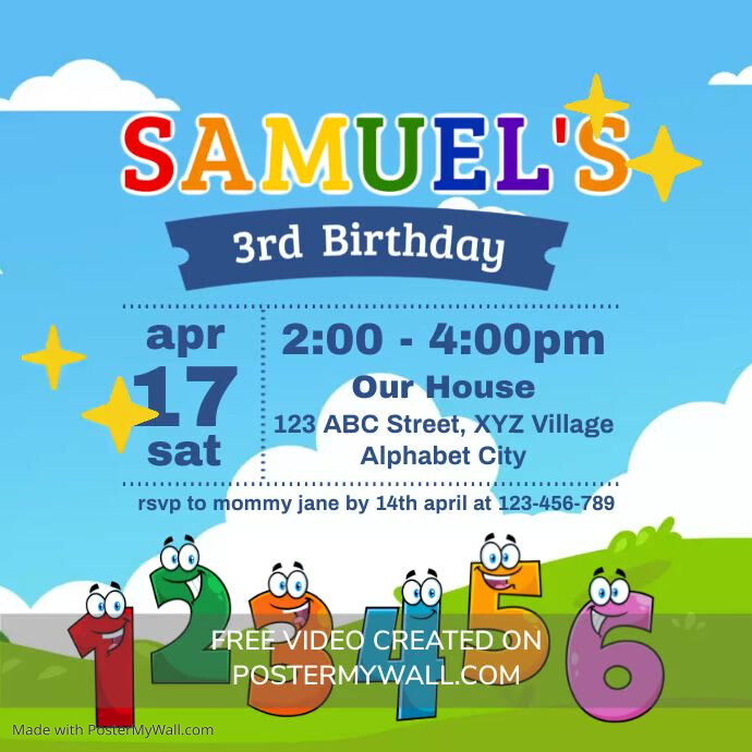 Copy of Alphablocks Birthday Invitation (8) | PosterMyWall
