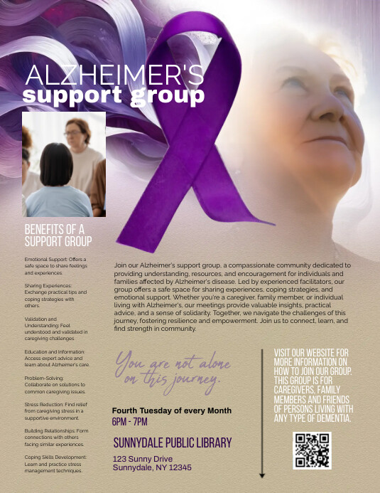 Alzheimer's Disease Support Group Flyer Templ Template | PosterMyWall