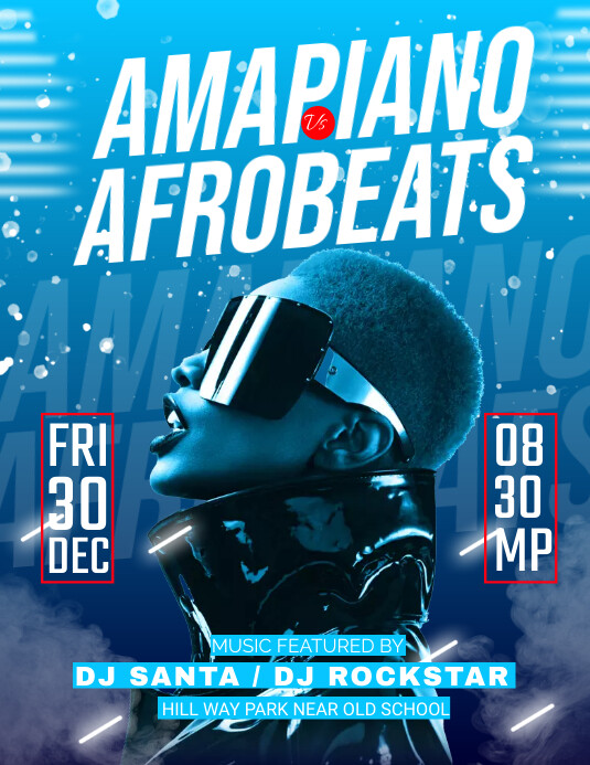 Amapiano Afrobeats Flyer Template | PosterMyWall