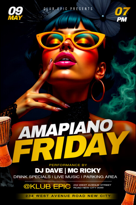 Copy of Amapiano live Dj Music Friday festival concert social media ...