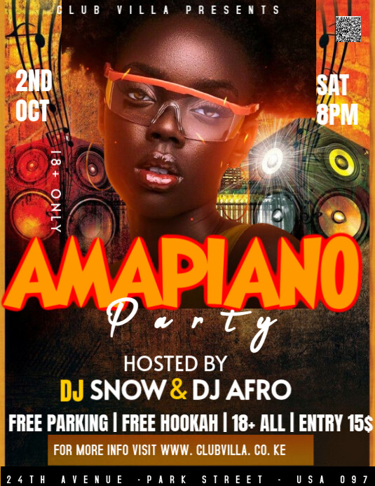 Amapiano party flyer Template | PosterMyWall