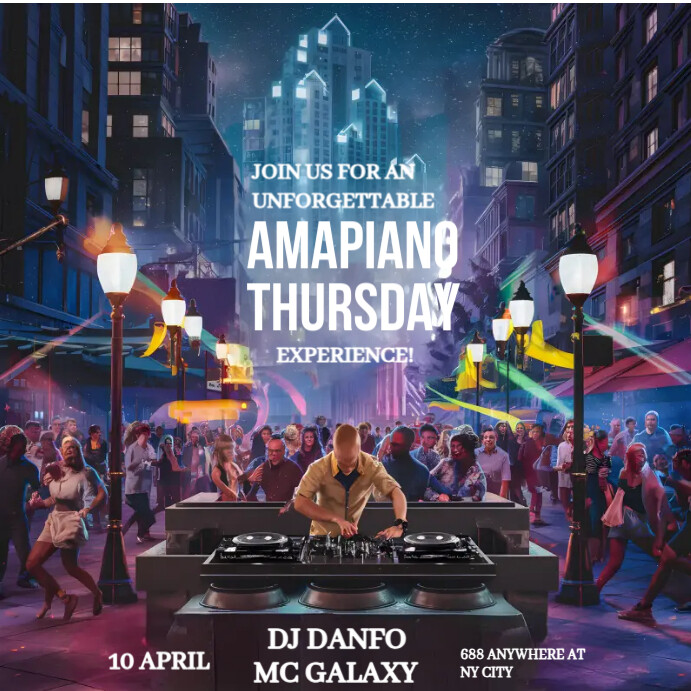Amapiano Thursday Party Template | PosterMyWall