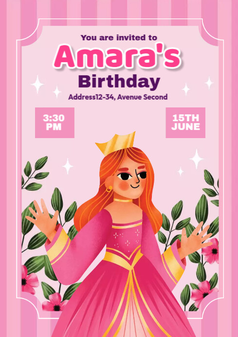 Amara's Birthday Invitation Template | PosterMyWall