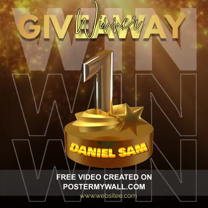 Amazing giveaway winner annoucment Template | PosterMyWall