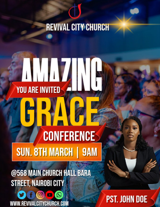 Plantilla de Amazing Grace Conference Flyer (us Letter) | PosterMyWall