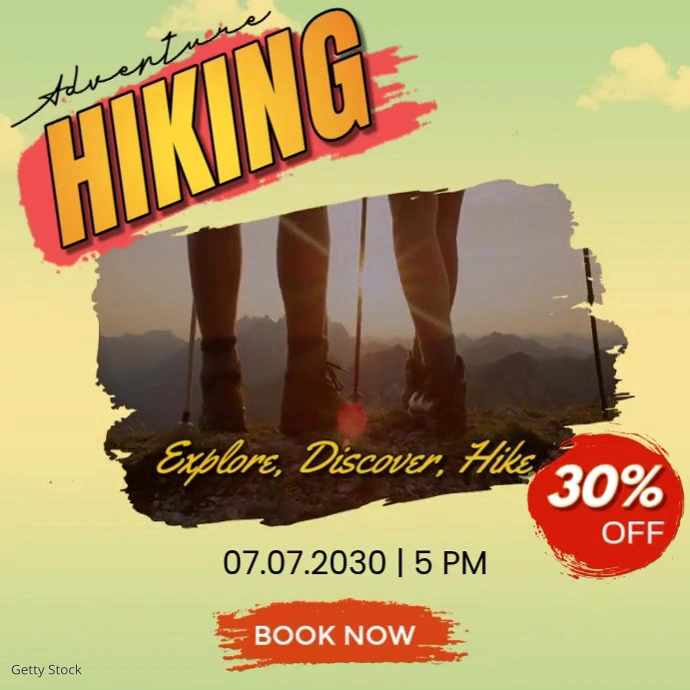 Amazing Hiking Adventure Flyer – Bold Outdoor Experience Promotion ...
