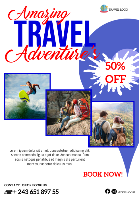 Amazing Travel Adventure Flyer Template | PosterMyWall