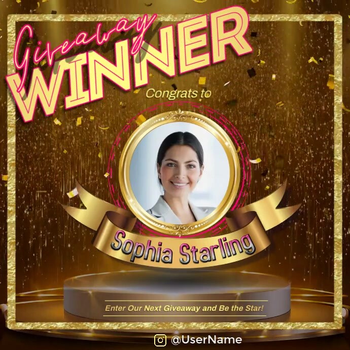 Amazing winner announcement luxurious golden stage adorned with ...