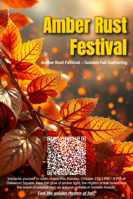 Amber Rust Festival – Autumn Celebration Poster Template | PosterMyWall