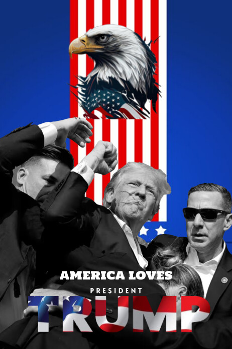AMERICA LOVES DONALD TRUMP POSTER FLYER | PosterMyWall