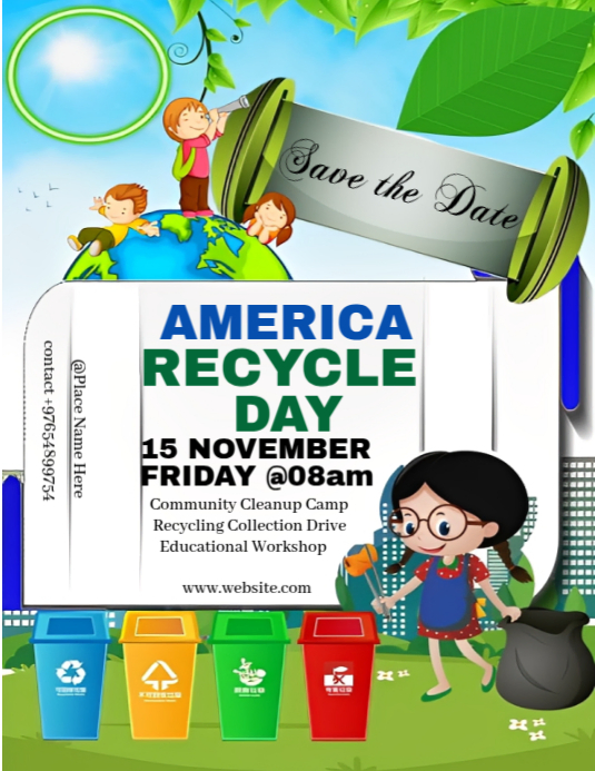 Plantilla de America recycle day flyer | PosterMyWall