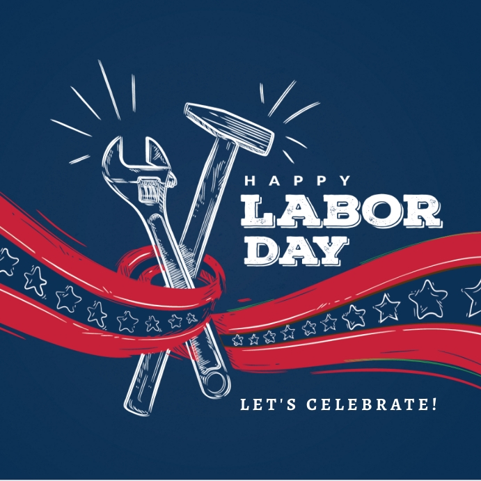 American Background with Labor Day Setches Template | PosterMyWall