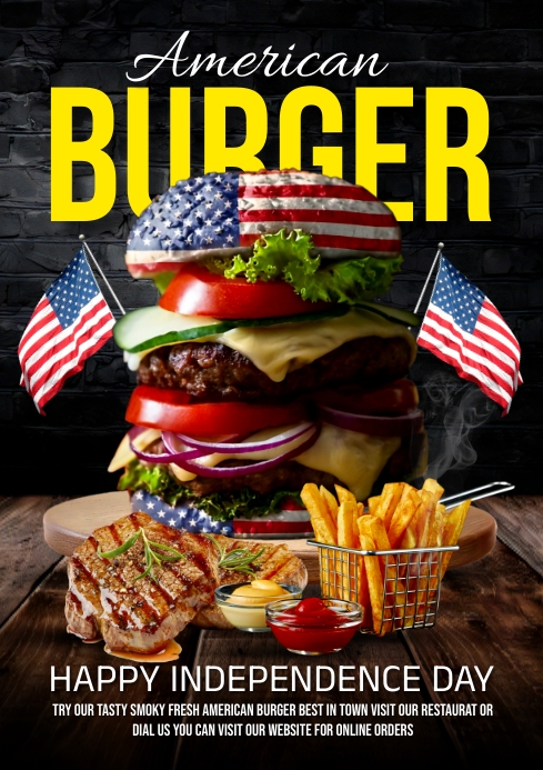 Plantilla de American burger 4th of july | PosterMyWall