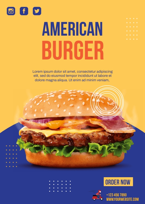Copy of American Burger A6 | PosterMyWall