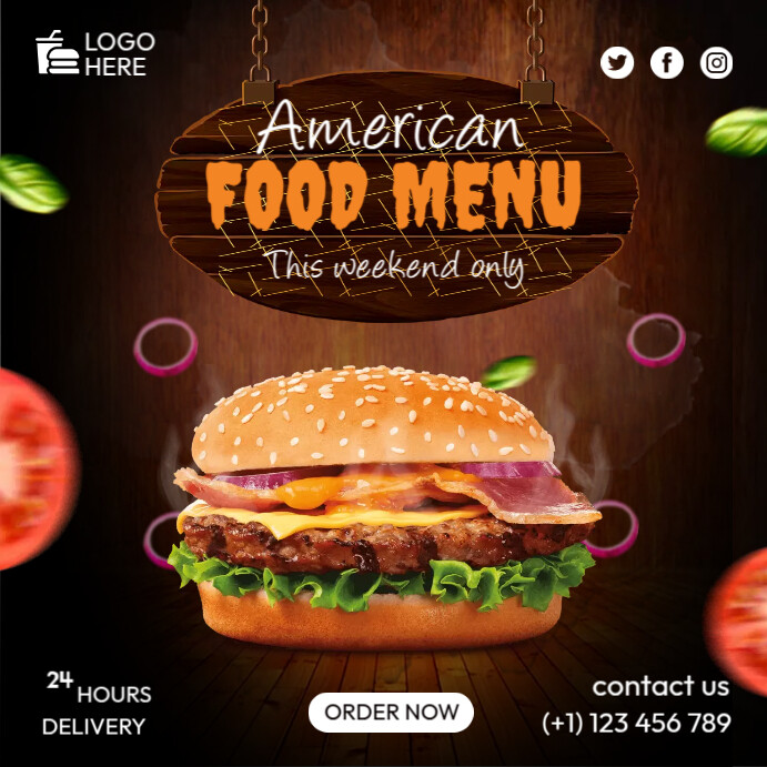 Plantilla de American Burger | PosterMyWall