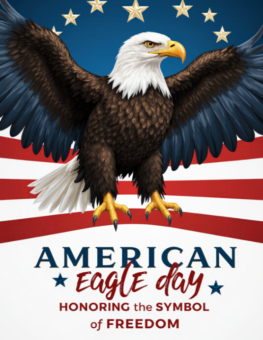 American Eagle Day Graphic with Patriotic Theme and Bald Eagle ...