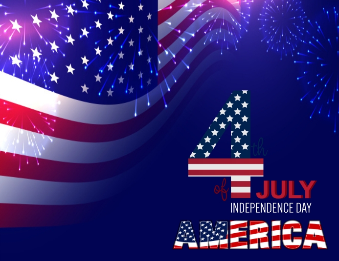 Copy of American flag with fireworks display 4th july | PosterMyWall