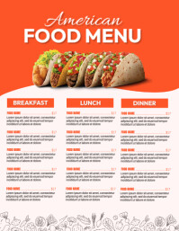 American Food Menu List Ads Template | PosterMyWall