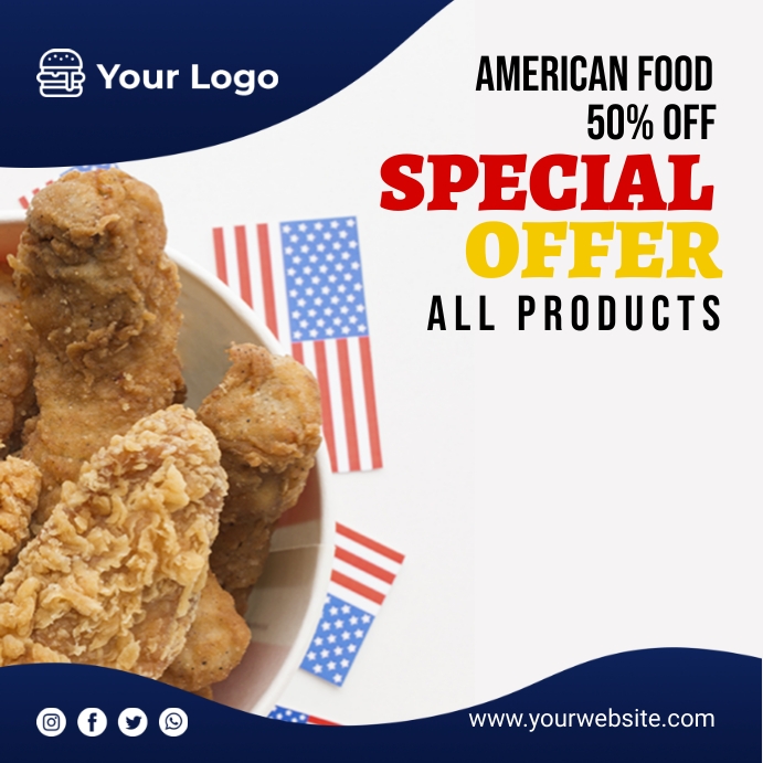 American Food Discount Special Offer Template | PosterMyWall
